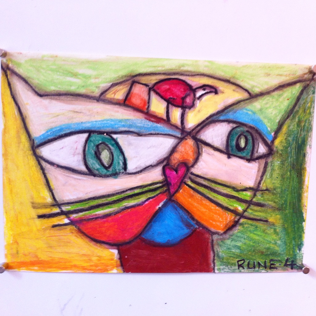 Art Room Britt: Paul Klee Cat and Bird in Oil Pastel