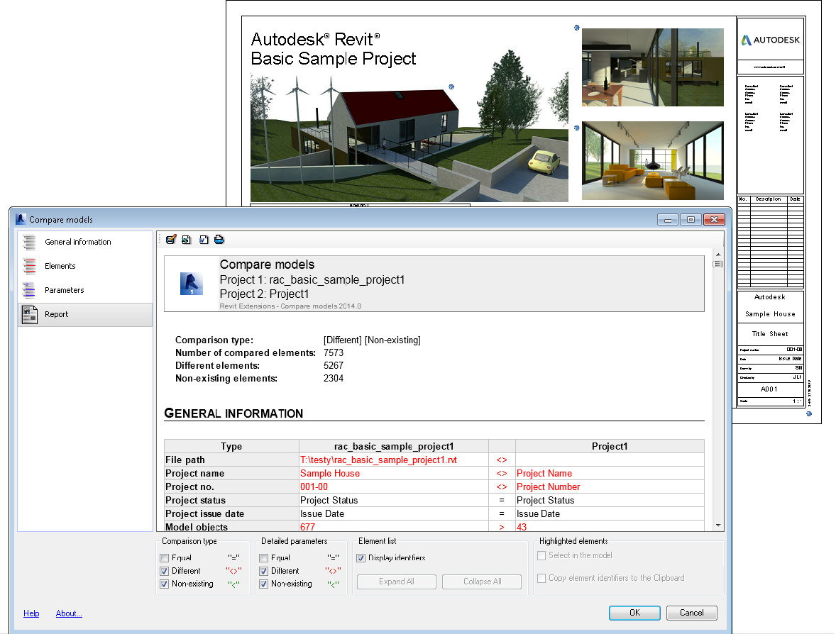 Revit Add-Ons: Compare Models Add-in for Autodesk Revit 2014