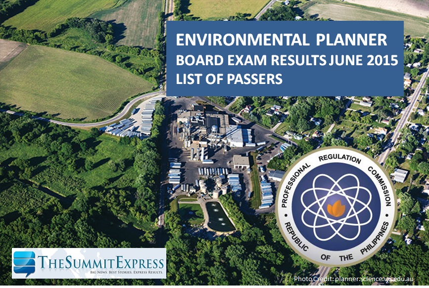 FULL RESULTS: June 2015 Environmental Planner board exam