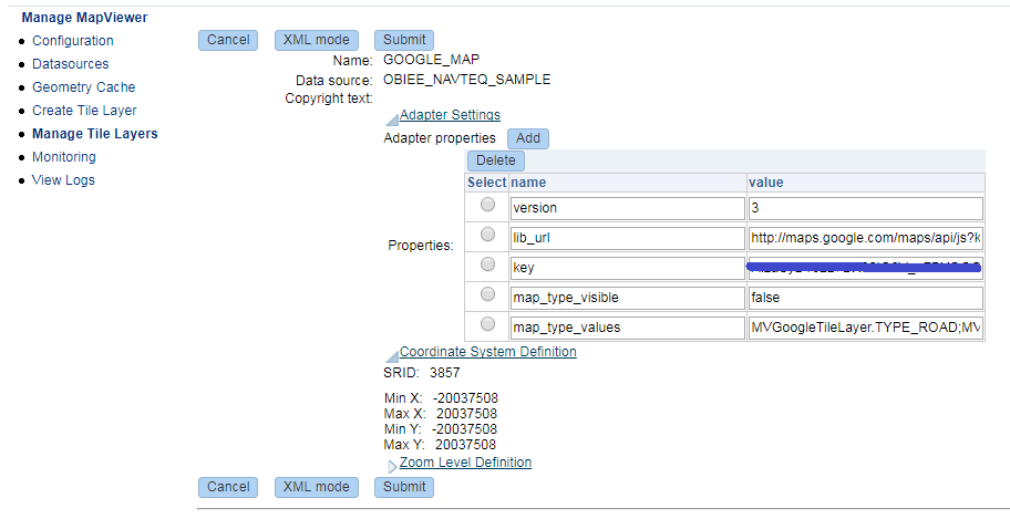 Let's Live The BI Wonder: Adding Maps 3: Integrating Google map with OBIEE through MapViewer