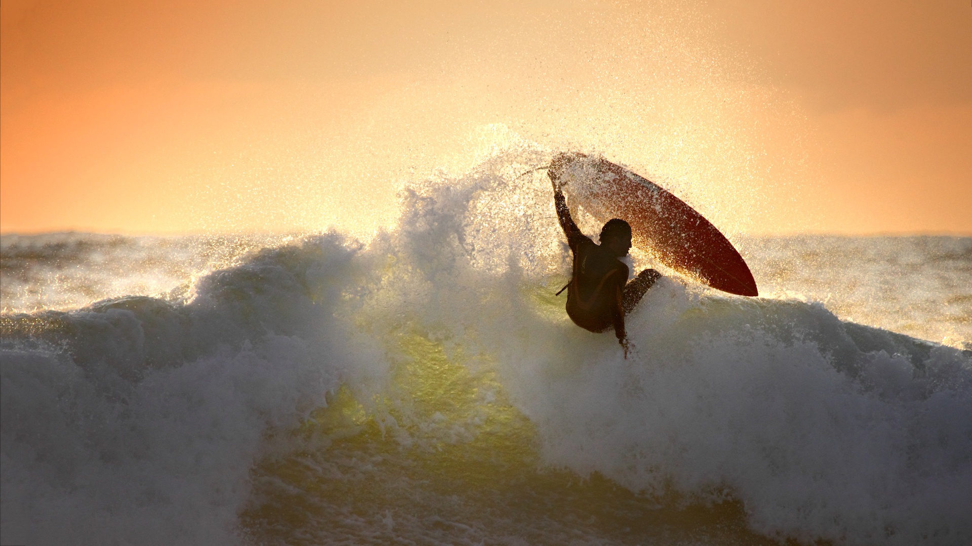 Surfing Waves in Sunset - High Definition Wallpapers - HD wallpapers