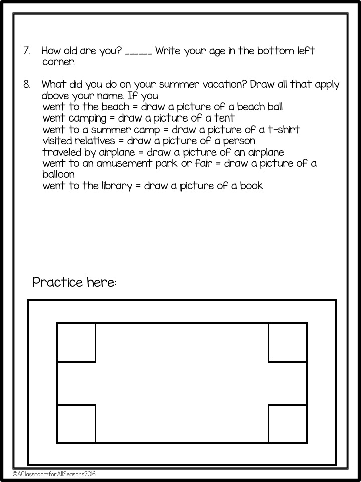 Back to School Name Tag Glyph - Classroom Freebies