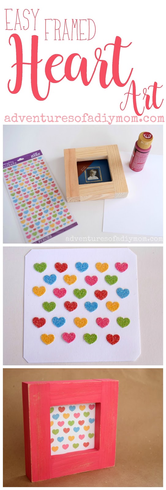 Easy Framed Heart Art - Adventures of a DIY Mom