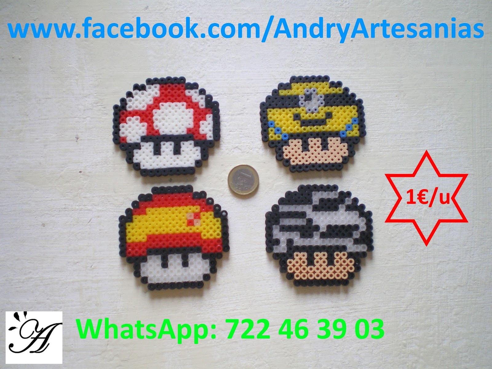 ANDRY ARTESANIAS: SETAS MARIO BROS hama beads 1