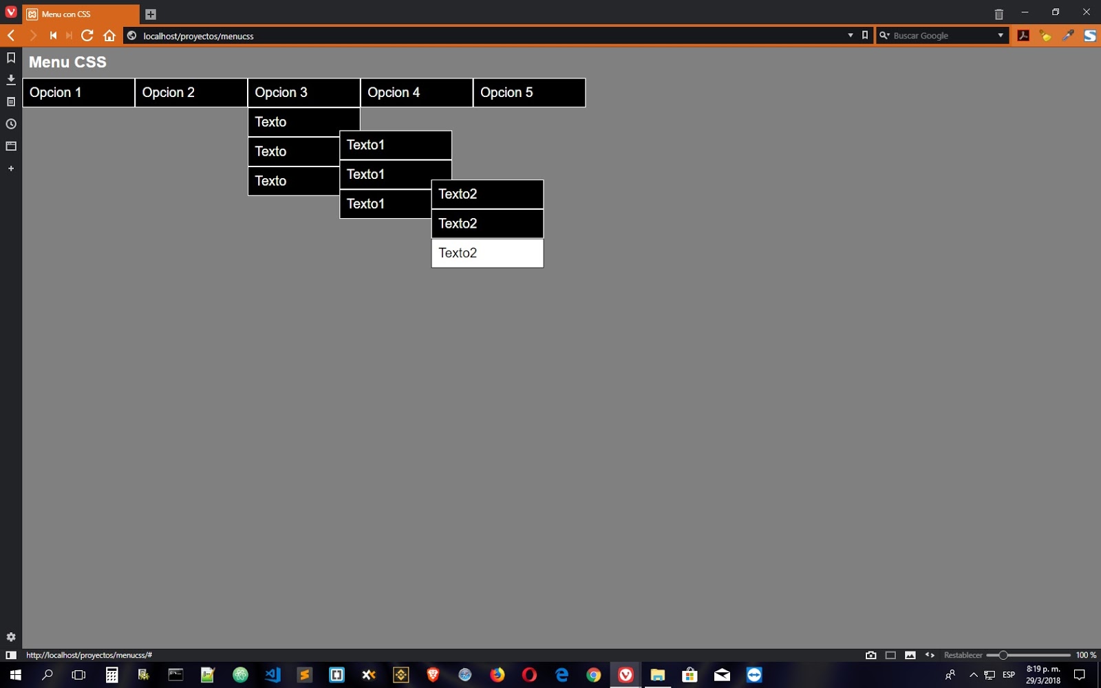 Menu con 3 niveles desplegables con HTML y CSS - Curso Rapido Html, CSS ...