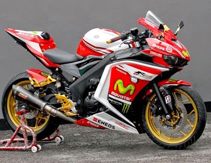 Modifikasi r25 terbaru movistar ala r6 r1 motogp dan moge ban lebar ...