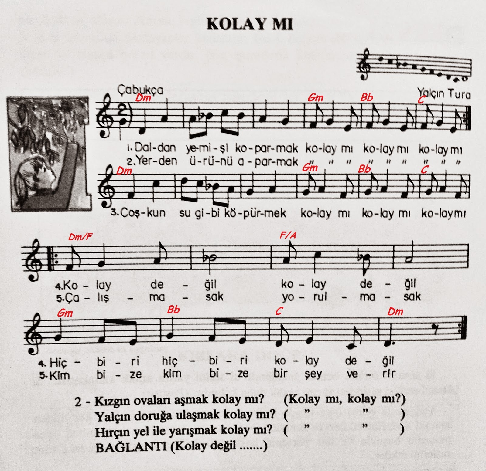 Kolay mı? Nota Eşlik