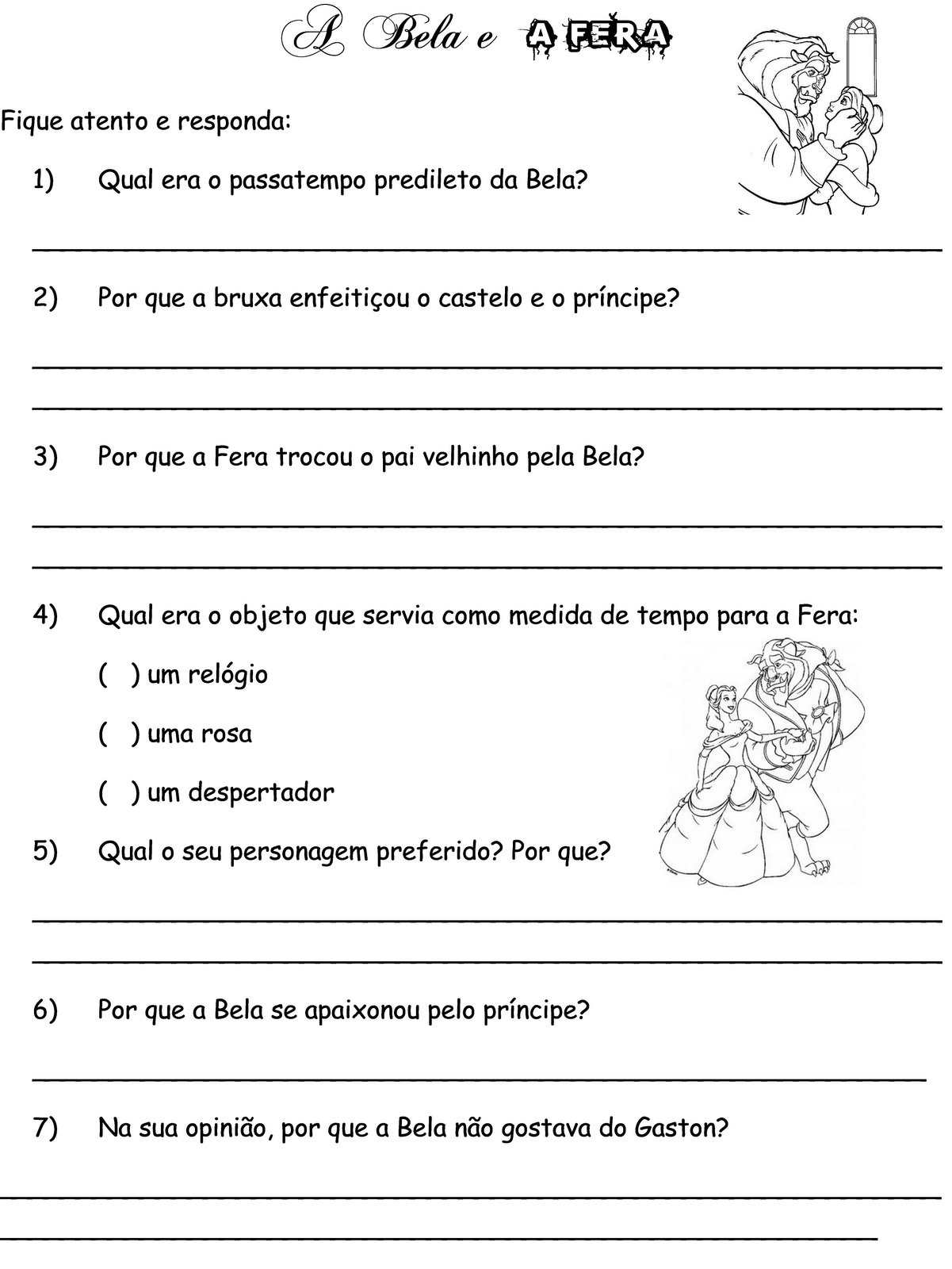 Bloguinho da Professora: A Bela e a Fera 1