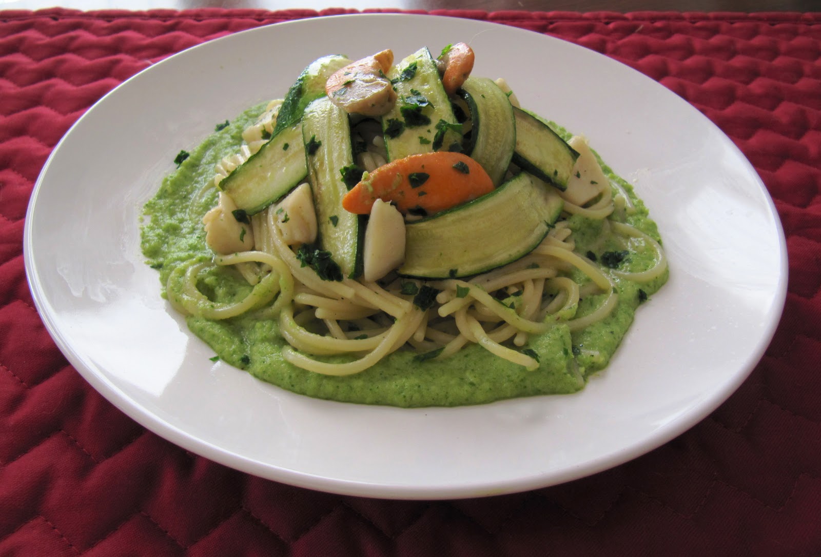 il gusto e il giusto : Spaghetti con zucchine e capesante