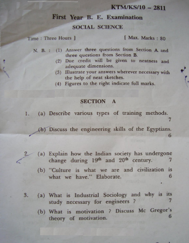RTMNU 1st Year B.E Social Science 2010 Question Paper - University ...