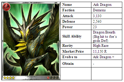 Rage of Bahamut Ark Dragon