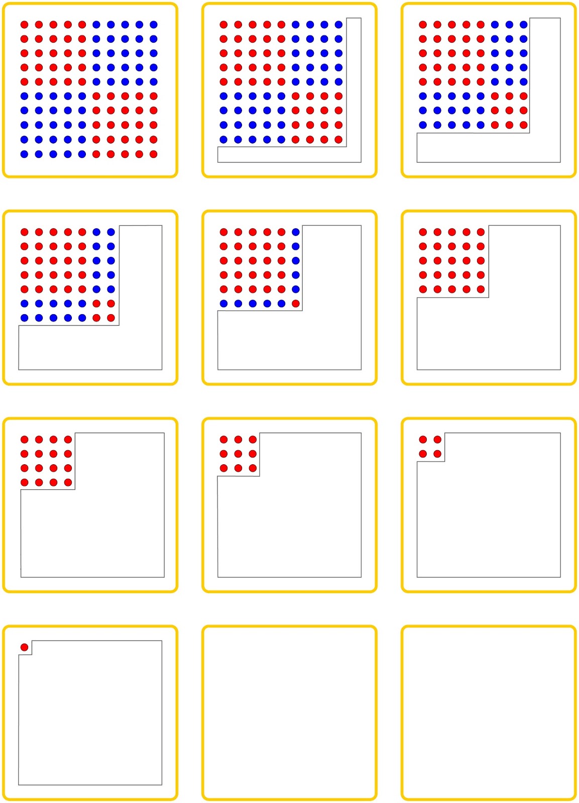 Lernstübchen: die Quadratzahlen am Hunderterfeld