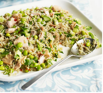 Zingy salmon & brown rice salad | HEALTHY FOOD PLAN IDEA