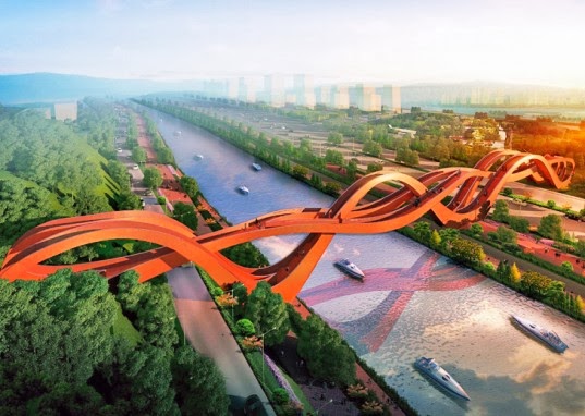 FArch3: NEXT Architects' Möbius Strip Pedestrian Bridge Wins Meixi Lake ...