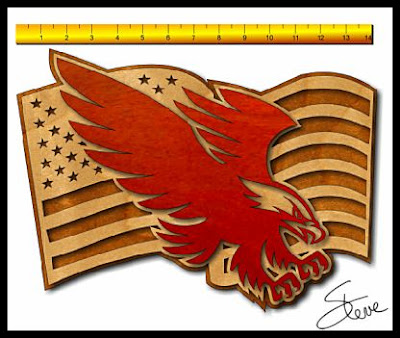 Scrollsaw Workshop: Eagle and Flag Scroll Saw Pattern.