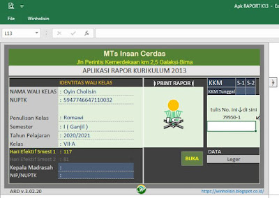 Aplikasi Raport K13 MTs