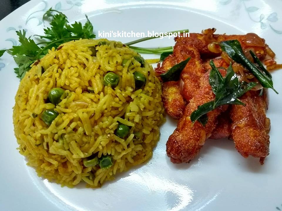 Masala Rice with Baby Corn Chilli