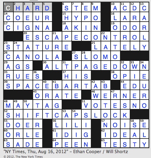 Rex Parker Does the NYT Crossword Puzzle: Heraldic band / THU 8-16-12 ...
