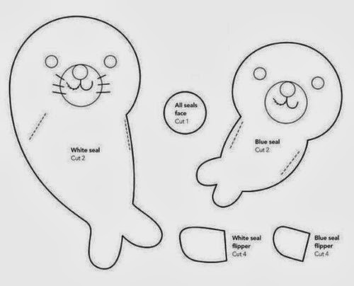 MOLDES DE FOCAS - Feltro e moldes para artesanato