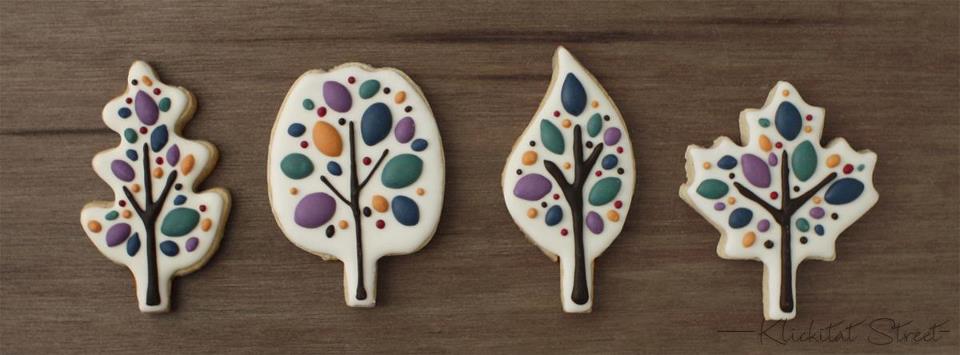 Simple Tree Cookies with a Twist on Fall Color