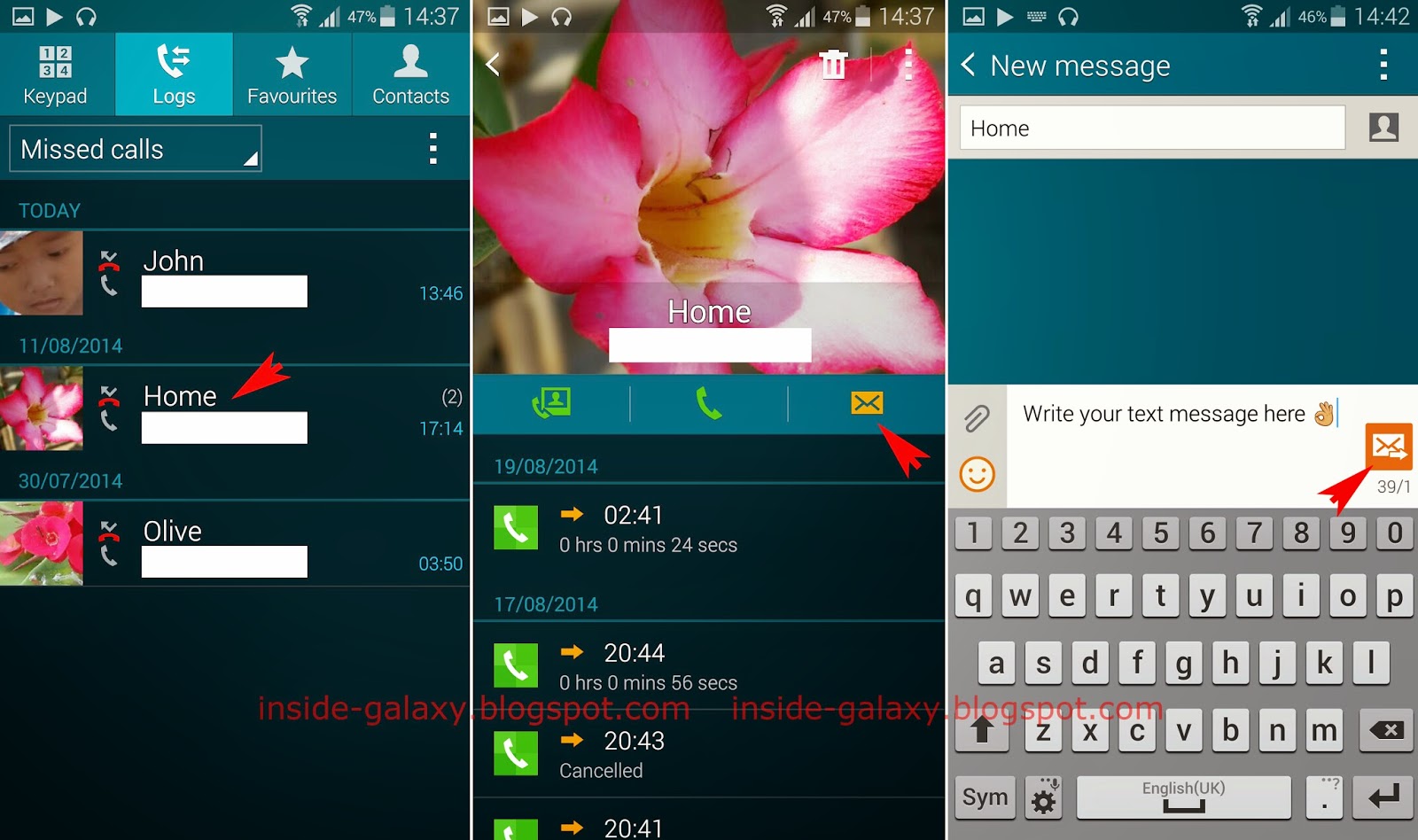 Inside Galaxy: Samsung Galaxy S5: How to Send a Text Message in Android ...