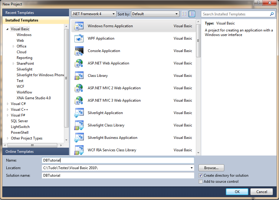 Visual Basic .Net: Simple Database Connection