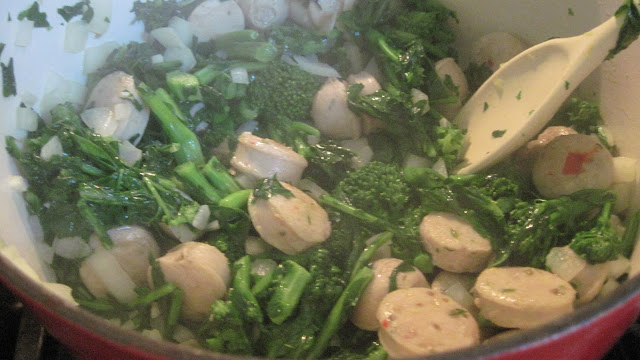 Sheilah's Kitchen: Sausage, Ricotta Cavatelle and Broccoli Rabe Soup