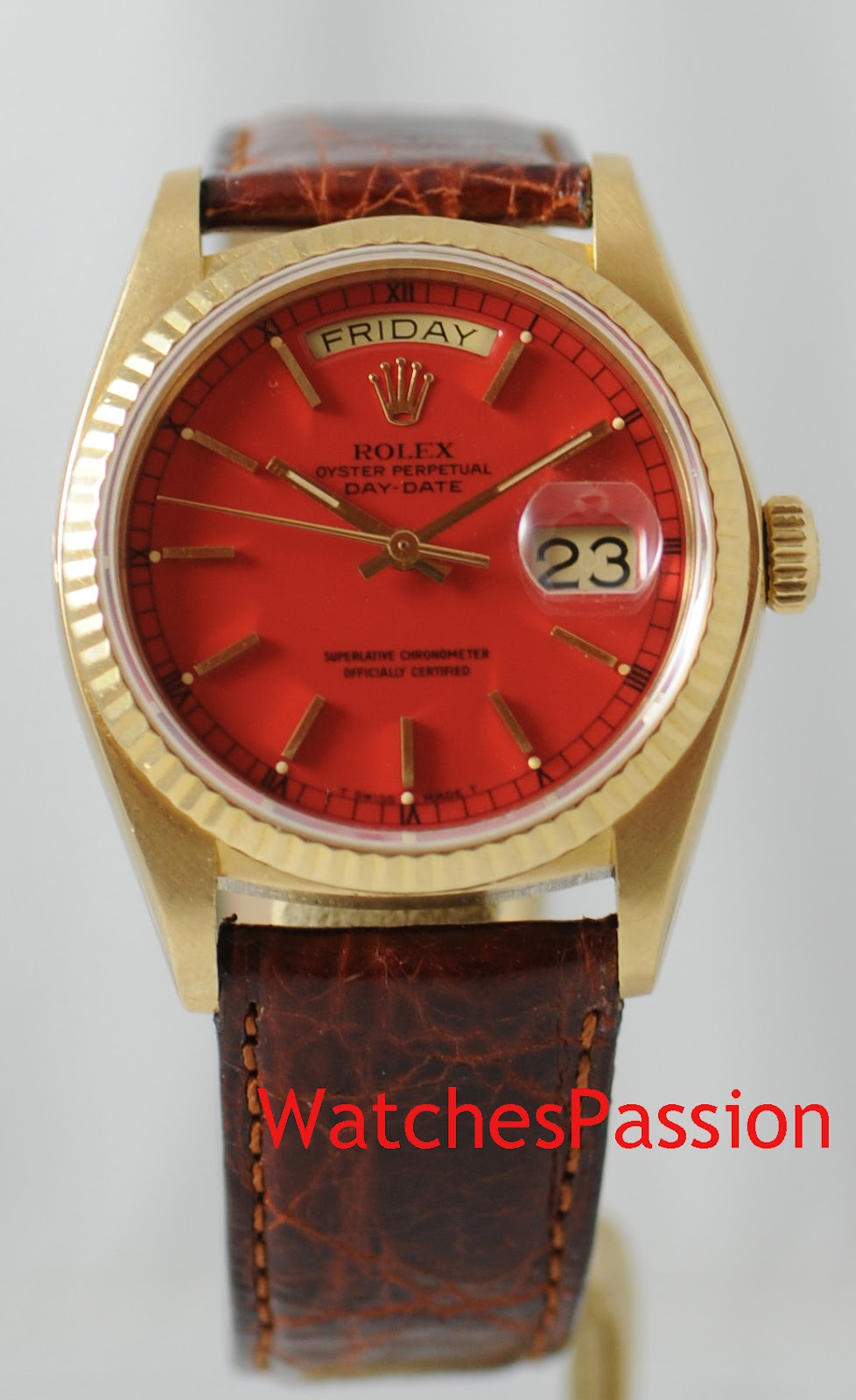 Watches Passion: Rolex Day-Date Ref.18038 Red Enamel Dial