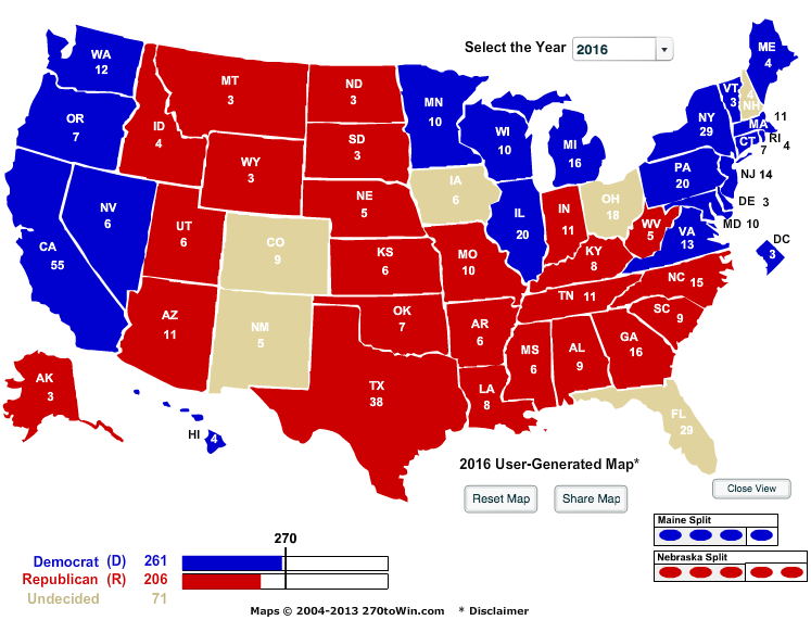 Red States Vs Blue States Map - Map