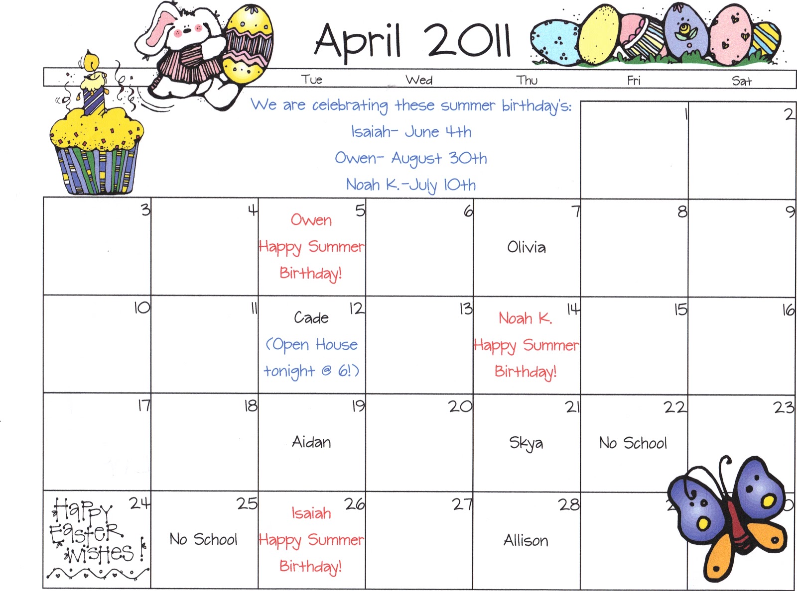 Wee World Preschool: Snack Calendars