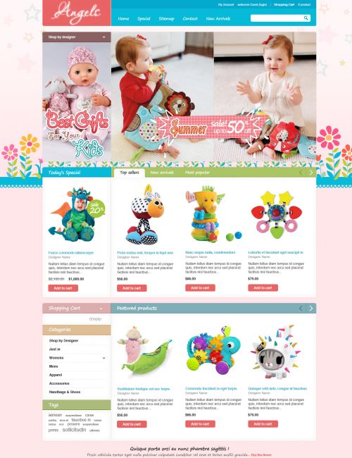 The Best Of FREE Prestashop Themes: Baby Store PrestaShop Theme - ET ...