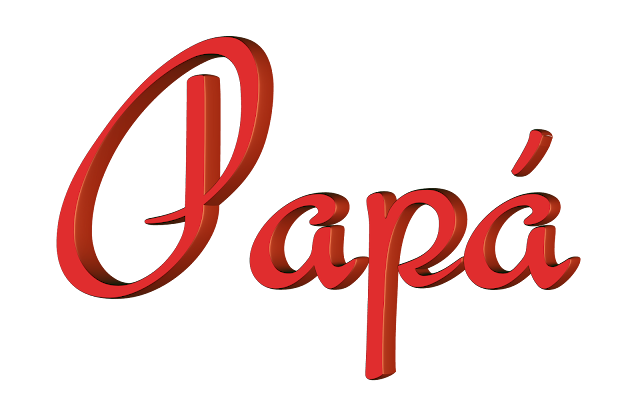 NOMBRES EN 3D: Texto PAPÁ en 3D