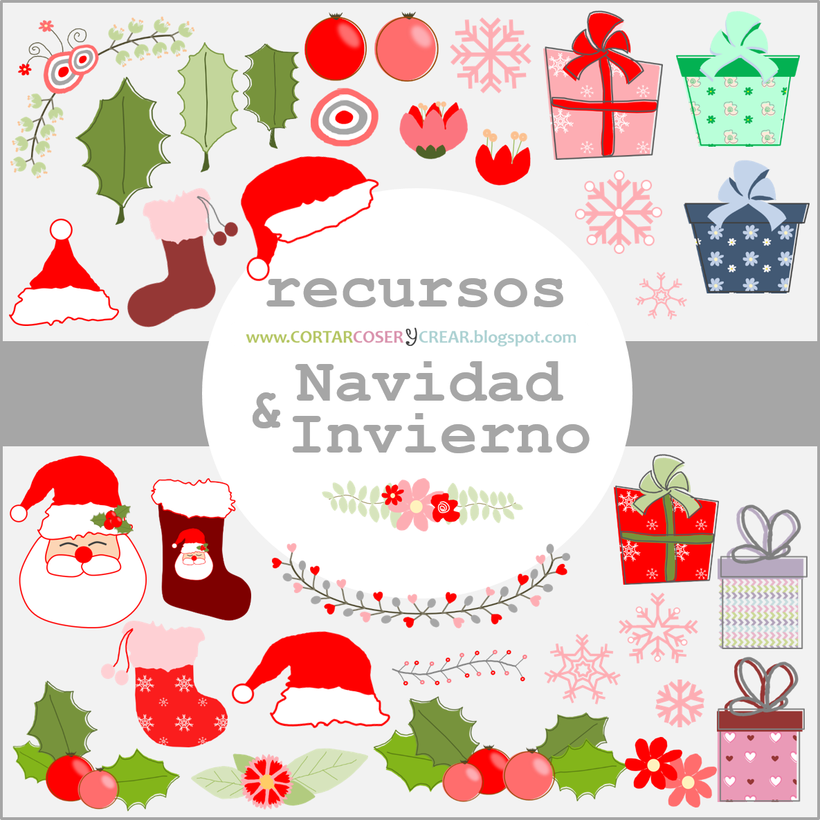 Recursos gratuitos: Freebies navideños | Cortar, Coser y Crear