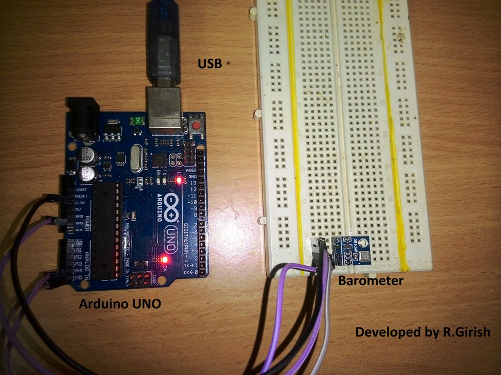 Barometric Pressure Sensor Circuit Using Arduino