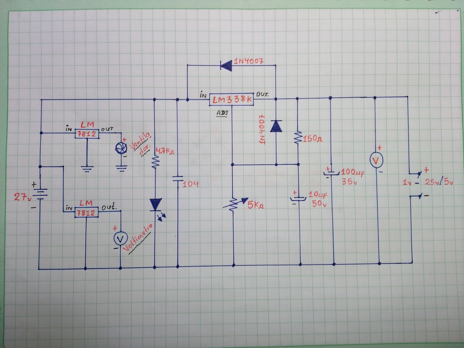 Como hacer una fuente de alimentación variable de 5A | de 2v-25v DC.
