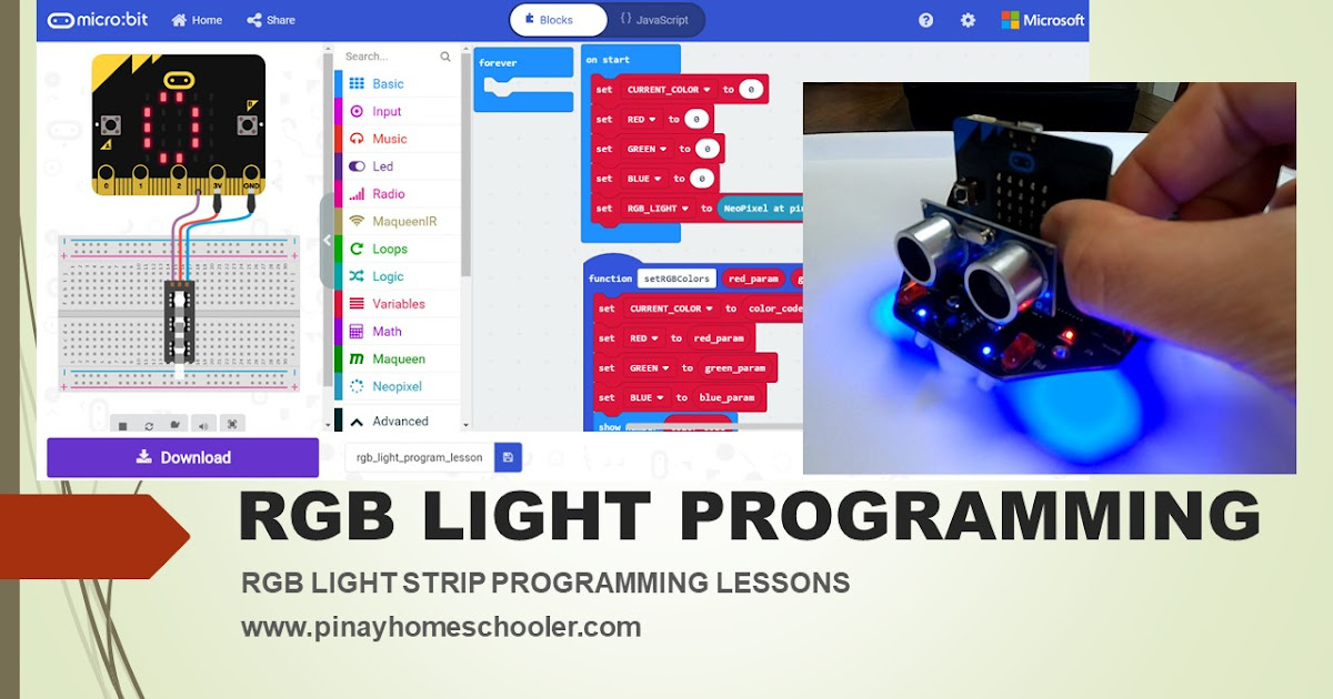 Coding Lessons for Kids RGB Light Programming | The Pinay Homeschooler