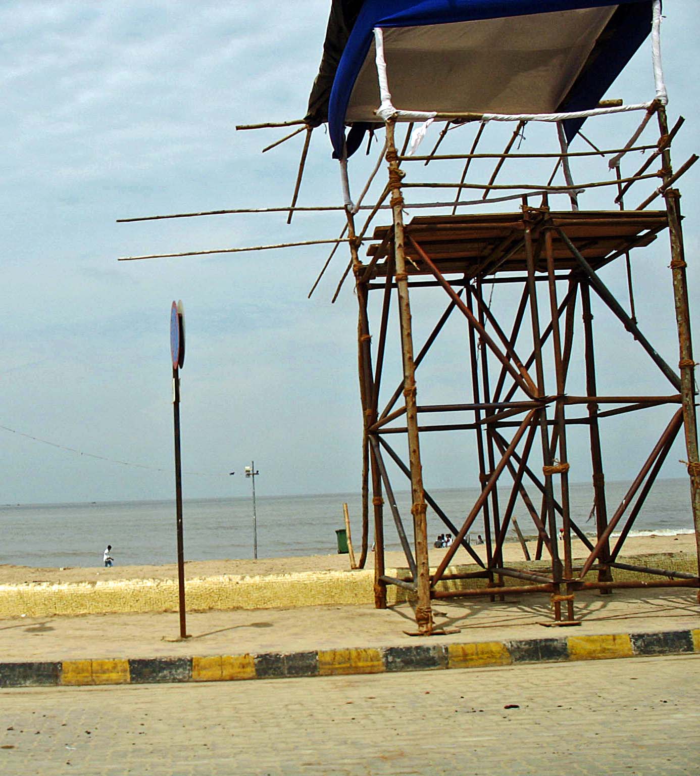 Stock Pictures: Life guard viewing point on Juhu beach
