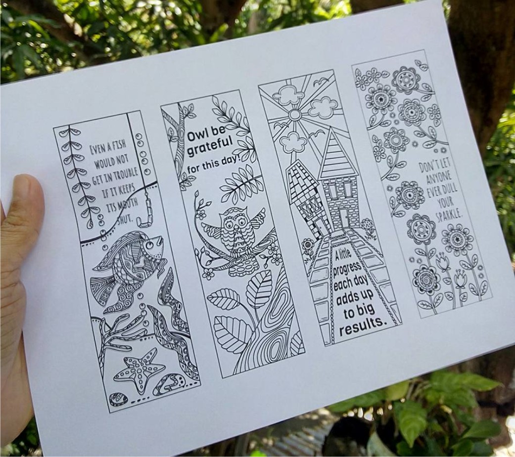 RicLDP Artworks: 8 Coloring Bookmark Doodles with Quotes