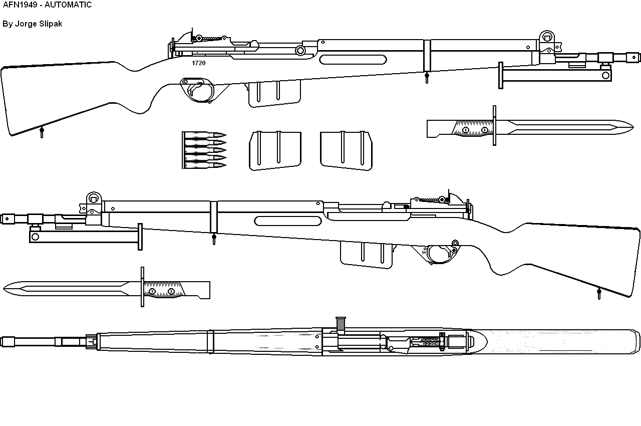 FN 49 INFANTRY RIFLE BLUEPRINTS
