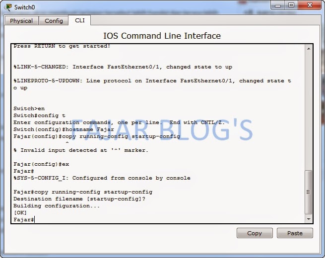 Konfigurasi Switch: Mengubah Nama Switch - Fajar Blog