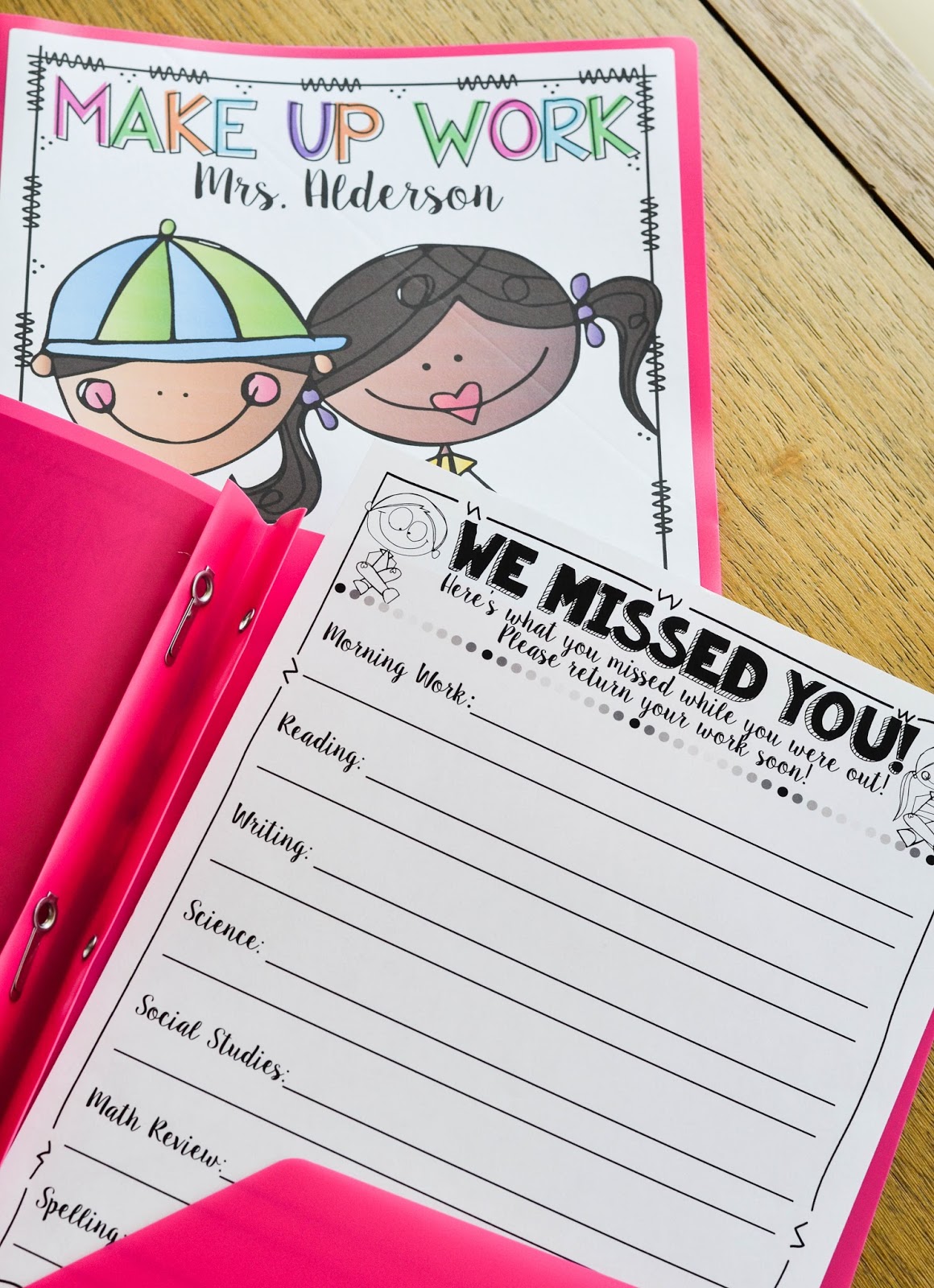 Monday Made It - Absent Work Folder FREEBIE! - Rowdy in Room 300