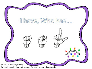 HearMyHands ASL: "I Have Who Has" ASL FREE Game!