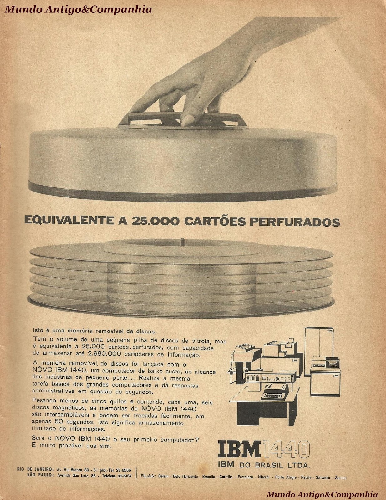 Mundo Antigo&Companhia: Propaganda Antiga - IBM 1440