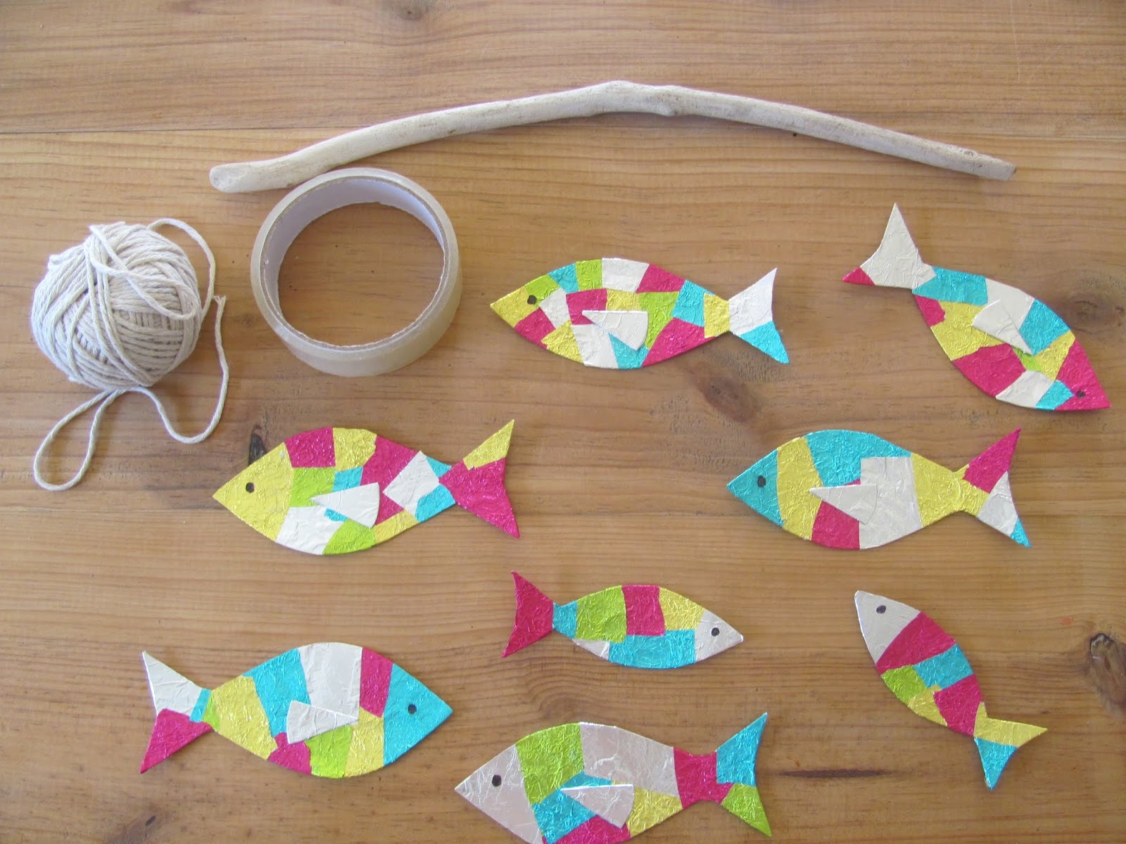 Jumble Tree: Rainbow foil fish - Easy Easter craft