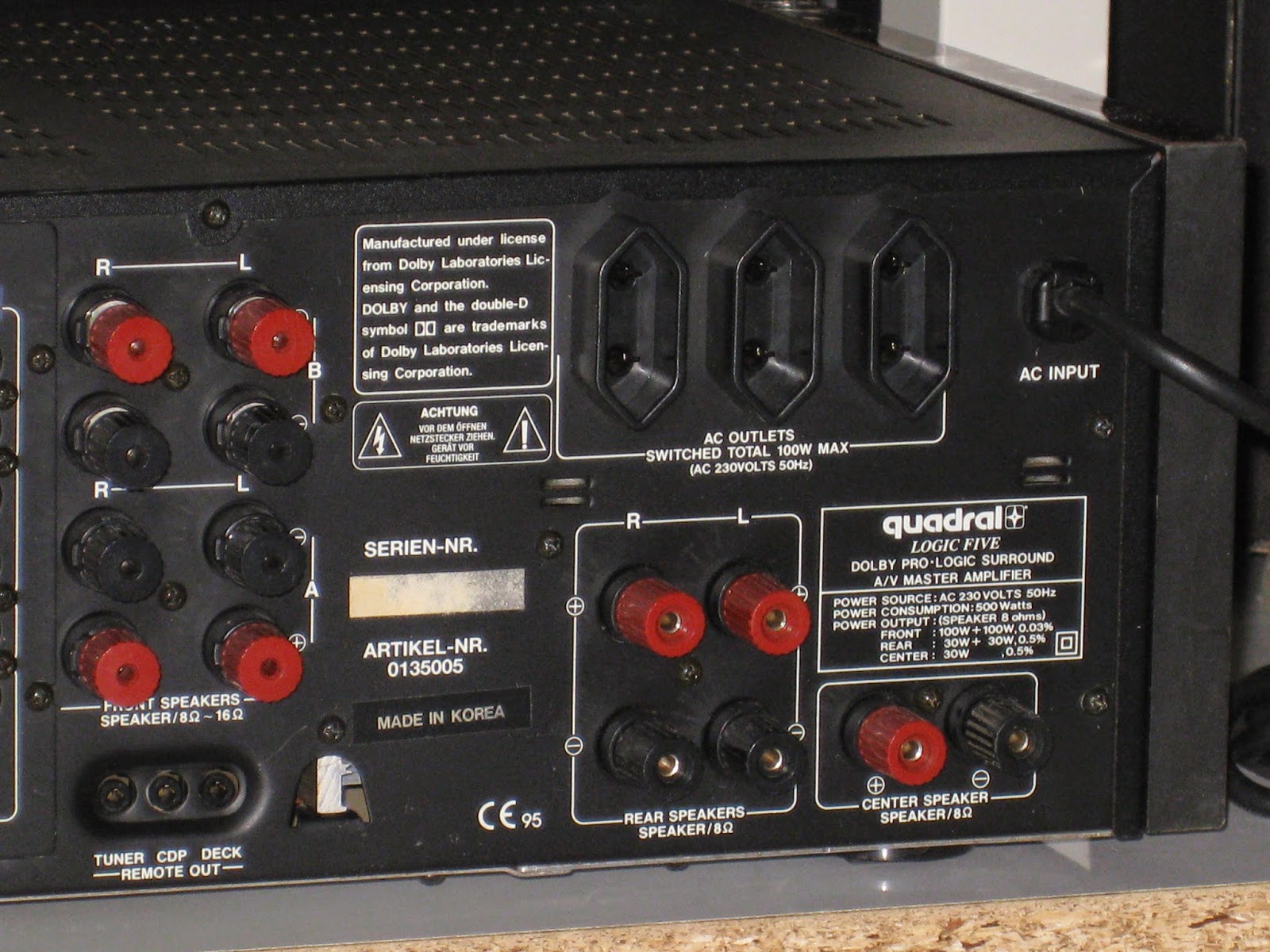 Infrequent Sound [sex.tex] technology: Quadral Logic Five Digital Surround AV Master Amplifier ...