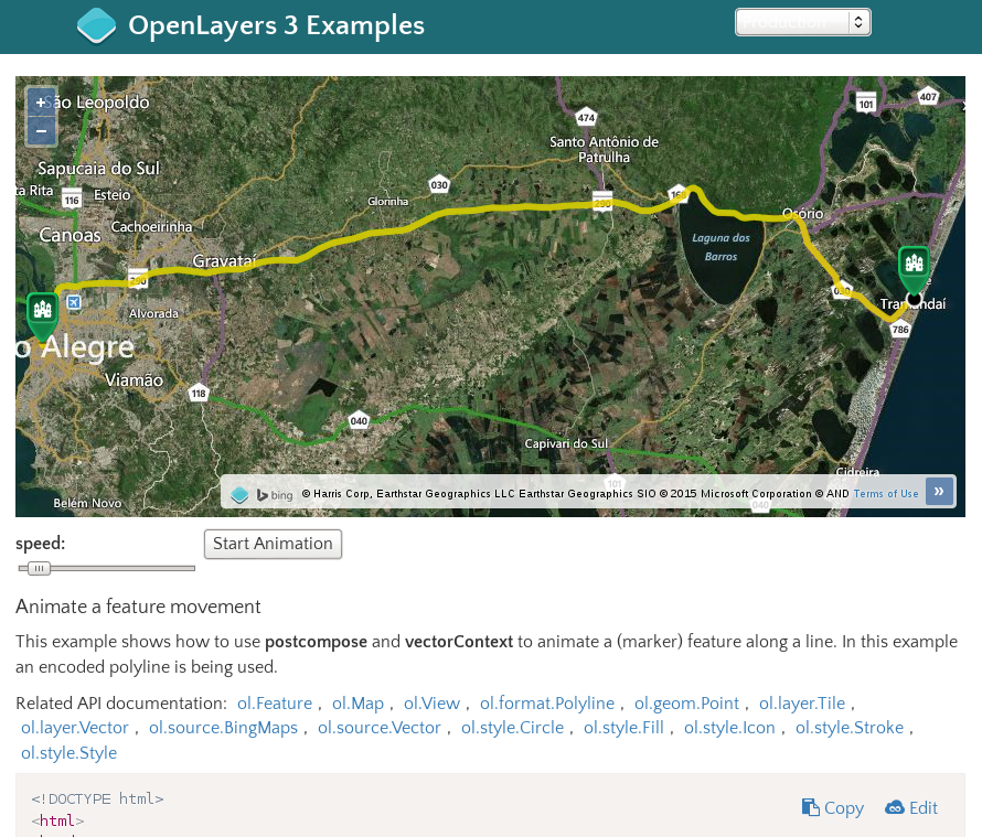 Debianでka-Mapのメモ プラスOpenLayers とGeoExt: 2 - ol3.11ex 134b - Animate a feature movement 2