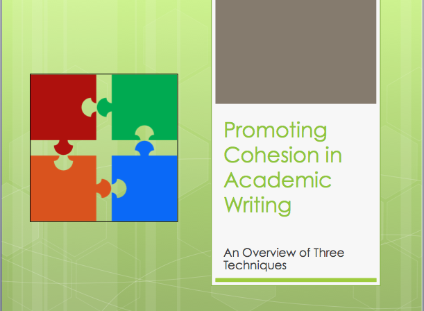 EFL Teacher Training Resources: Three Techniques for Promoting Cohesion ...