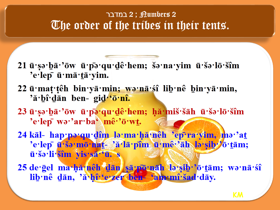 ALKITAB IBRANI - HEBREW BIBLE: במדבר 2 ; Numbers 2 - The order of the ...