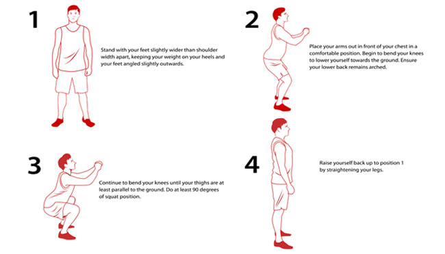 Fitness: First exercise: Air Squat