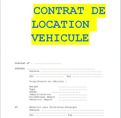 Exemple de modèle de contrat de location de véhicule en word